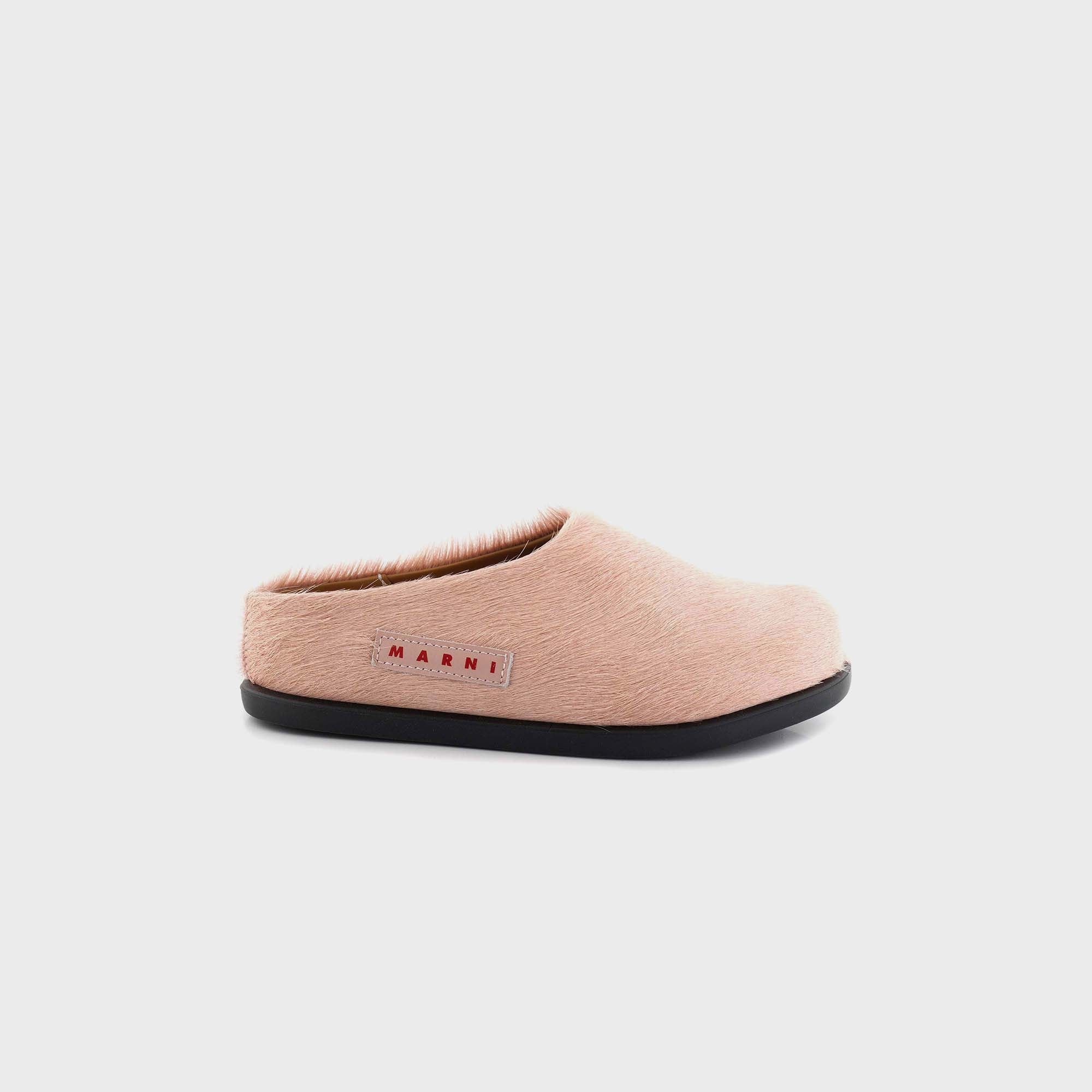 Marni GS Fussbett Pony Hair Slip-On Mules - Pink – Kith