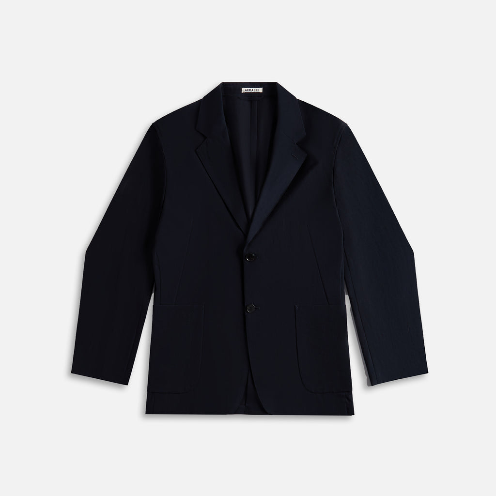 Auralee Hard Twist Cotton Silk Viyella Jacket - Dark Navy – Kith
