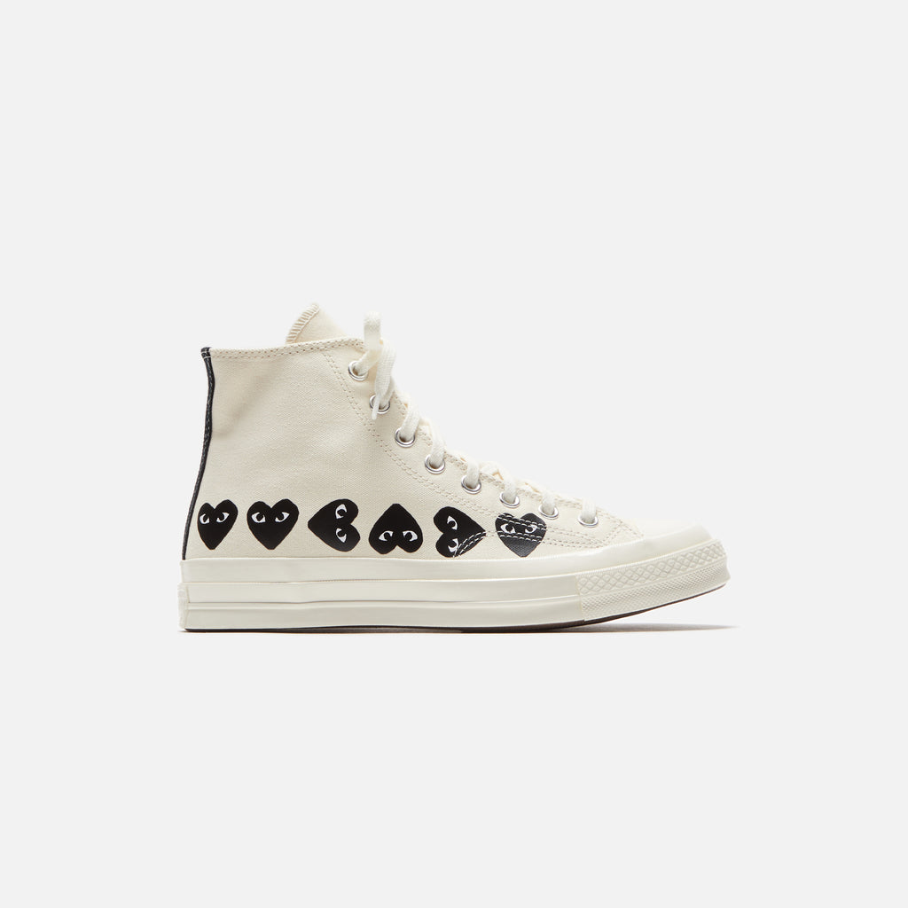 Comme Des Garçons Play x Converse Multi Heart High Top - Beige / Black ...