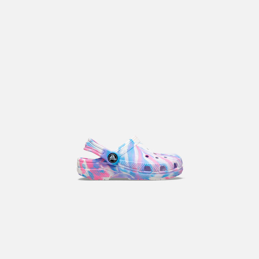 Crocs Kids Classic Marbled Clog - White / Pink – Kith