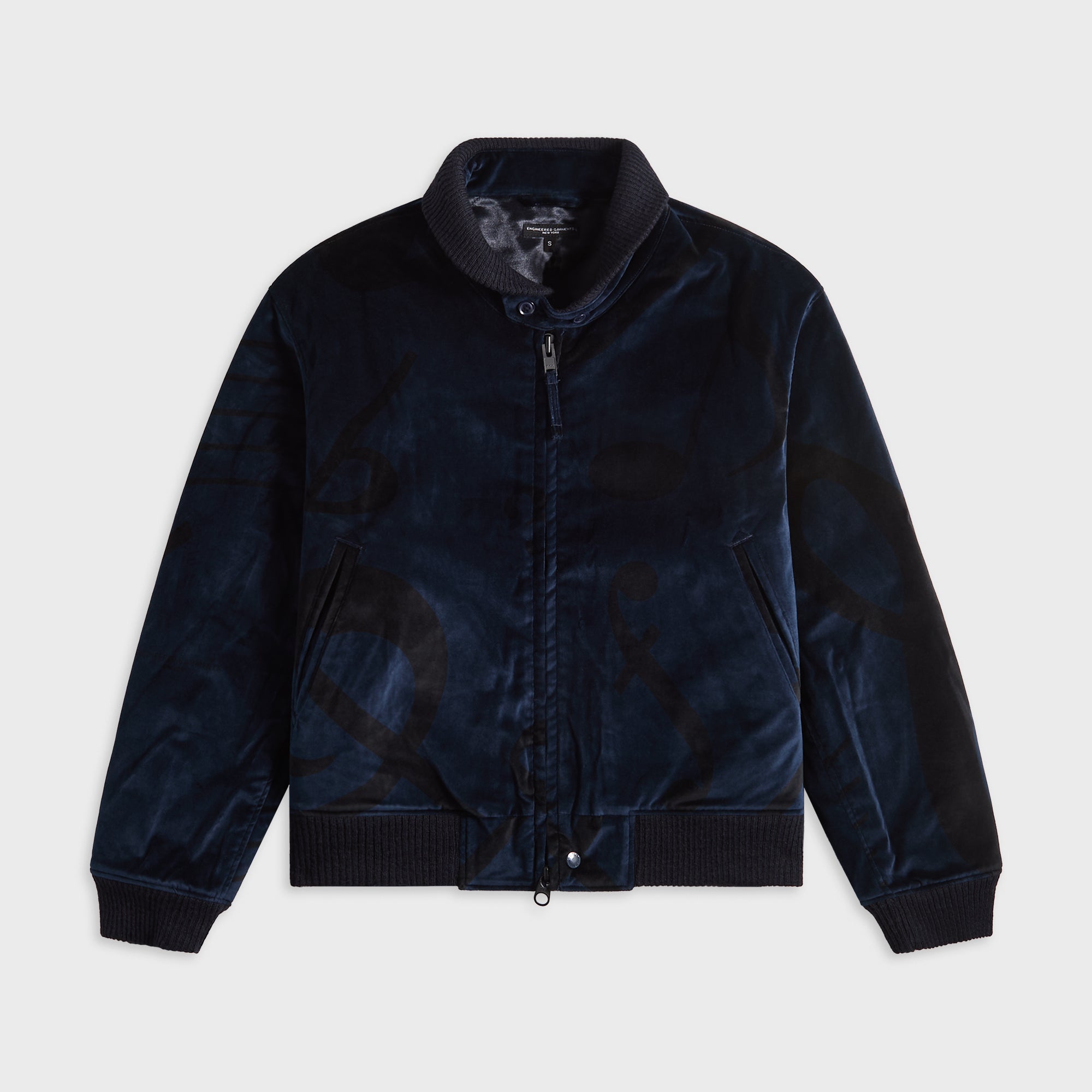 Engineered Garments Cotton Printed Music Note Velveteen Jacket - Navy ...