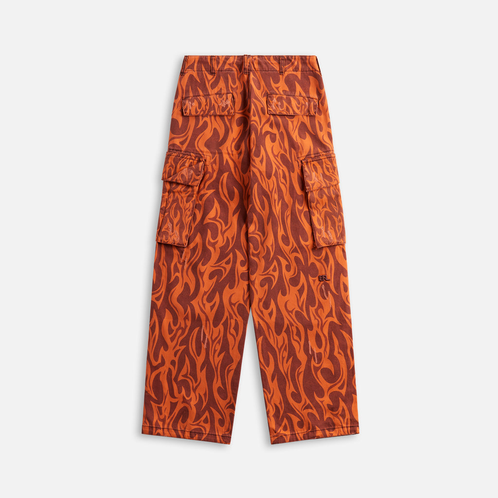 ERL Printed Cargo Pants - Orange Flame – Kith