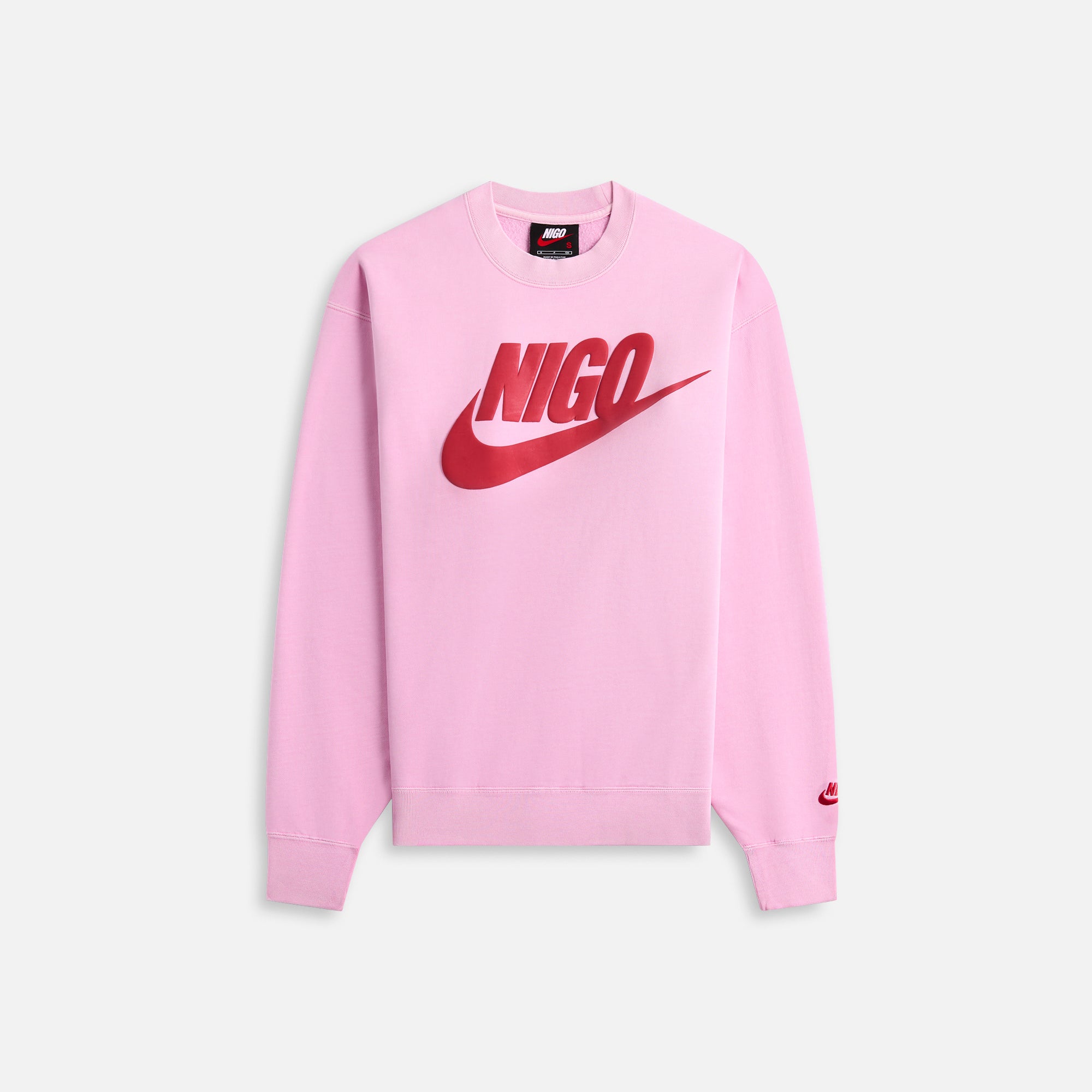 Nike x Nigo NRG Crew Fleece - Pink Rise / Gym Red – Kith