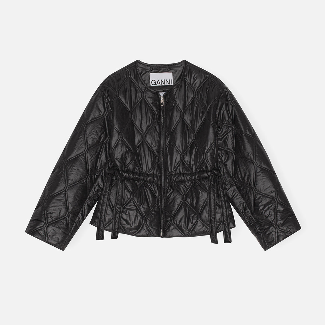 Ganni Shiny Quilt Jacket - Black – Kith