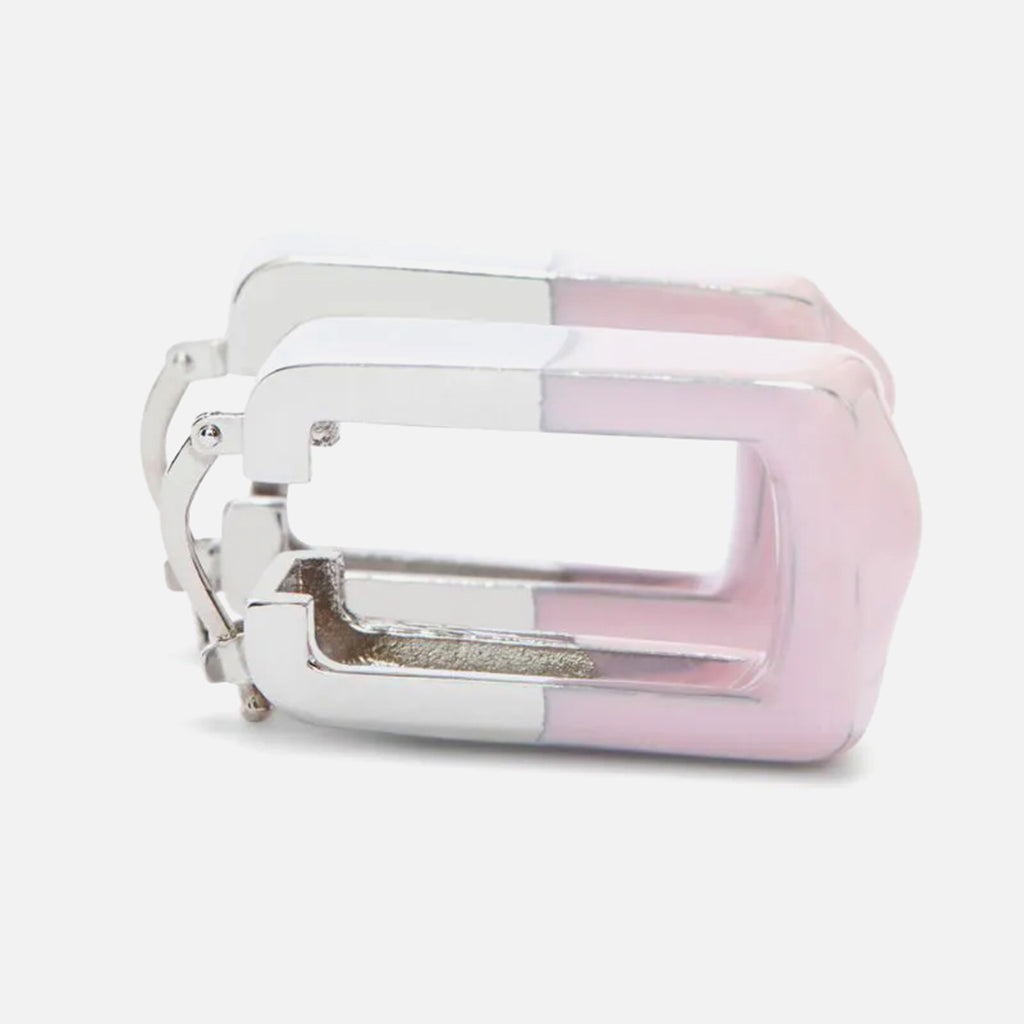 Heron Preston Dip Dye Square Earrings - Silver / Pink – Kith
