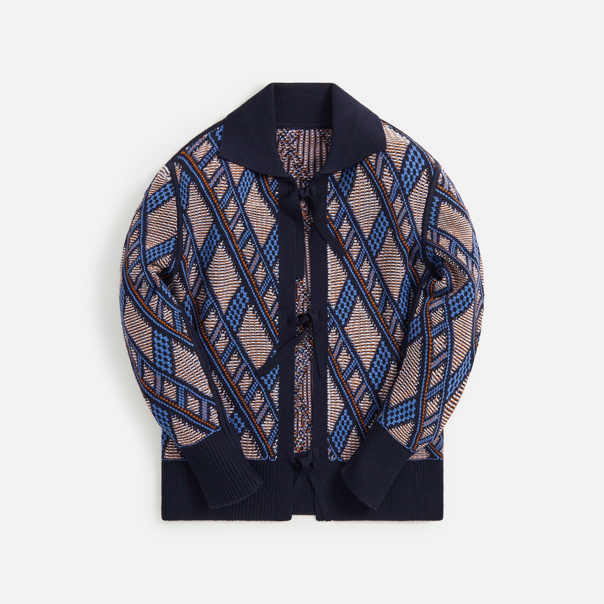 Nicholas Daley Reversible Knitted Shirt - Navy / Orange / Ecru – Kith