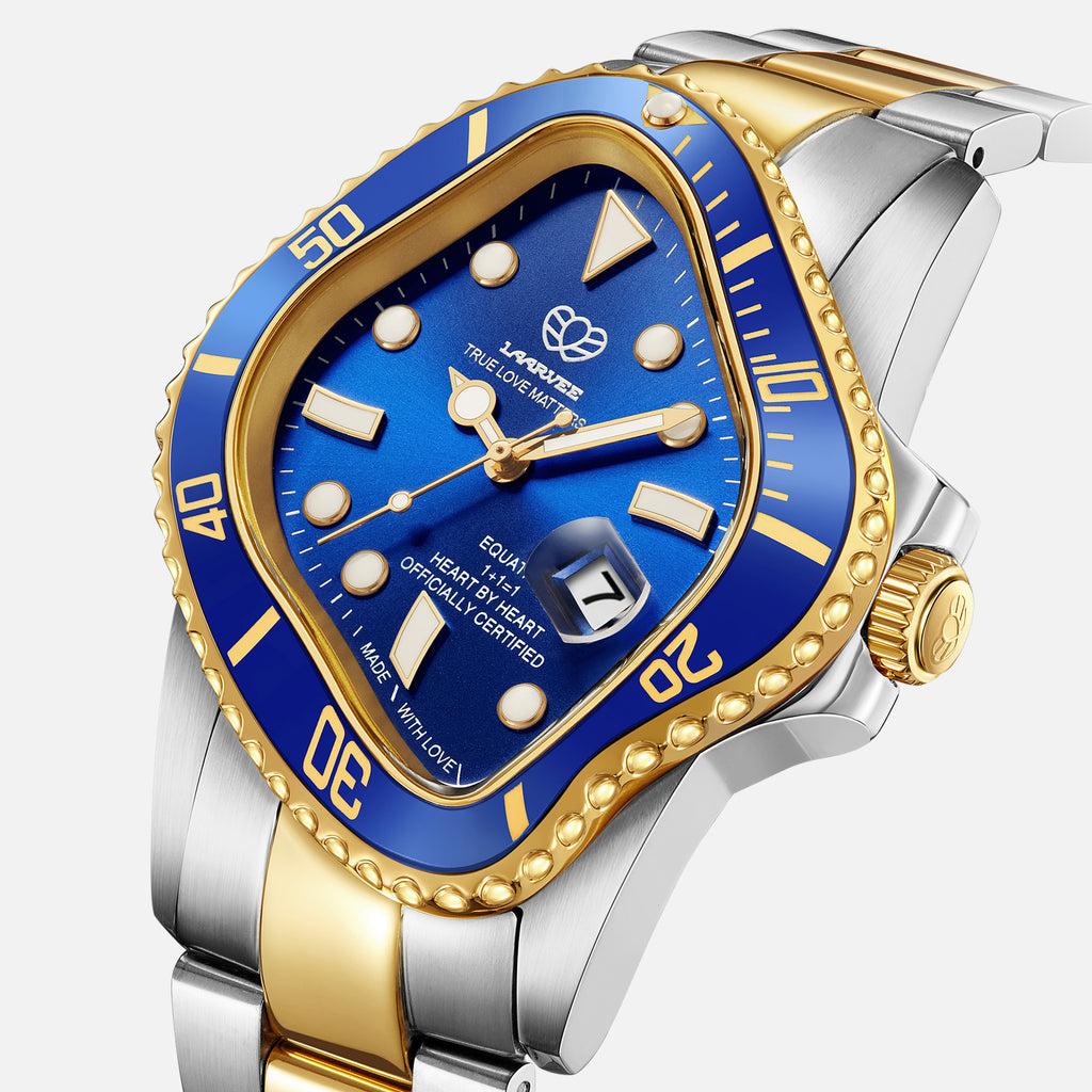 LAARVEE Silver & Golden Precision Steel - Blue Bezel / Blue Dial – Kith