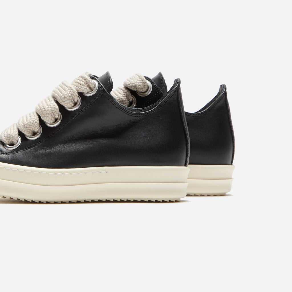 Rick Owens WMNS Jumbo Laced Low Sneaks - Black / Pearl / Milk – Kith