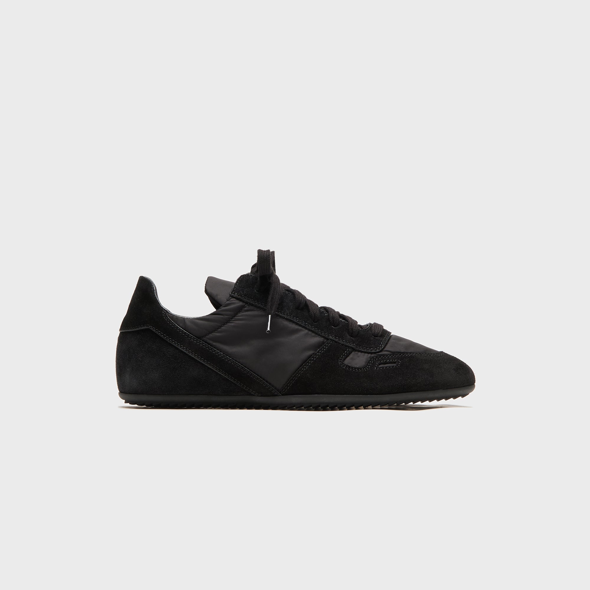 Rick Owens Minimal Suede Trimmed Sneaks - Black / Black / Black – Kith