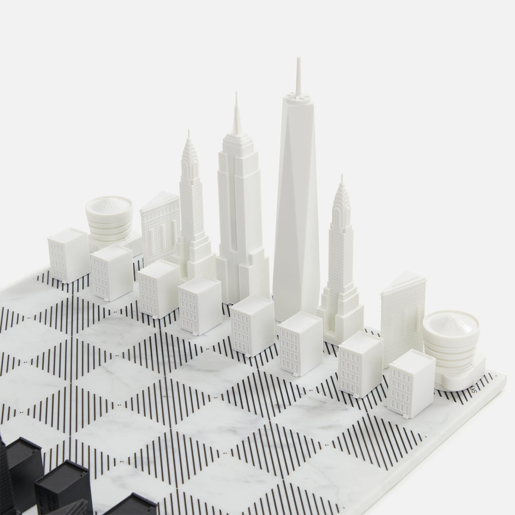 Skyline Chess New York Addition with Marble Board - White / Black – Kith