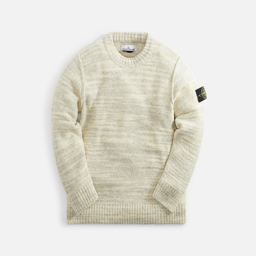 Stone Island Wool Nylon Yarn Crewneck - Plaster – Kith