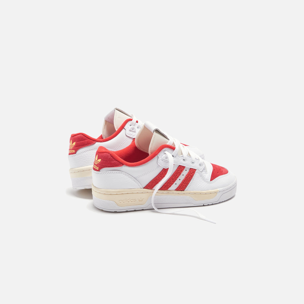 adidas Rivalry Low Premium Footwear - White / Scarlet / Cream White – Kith