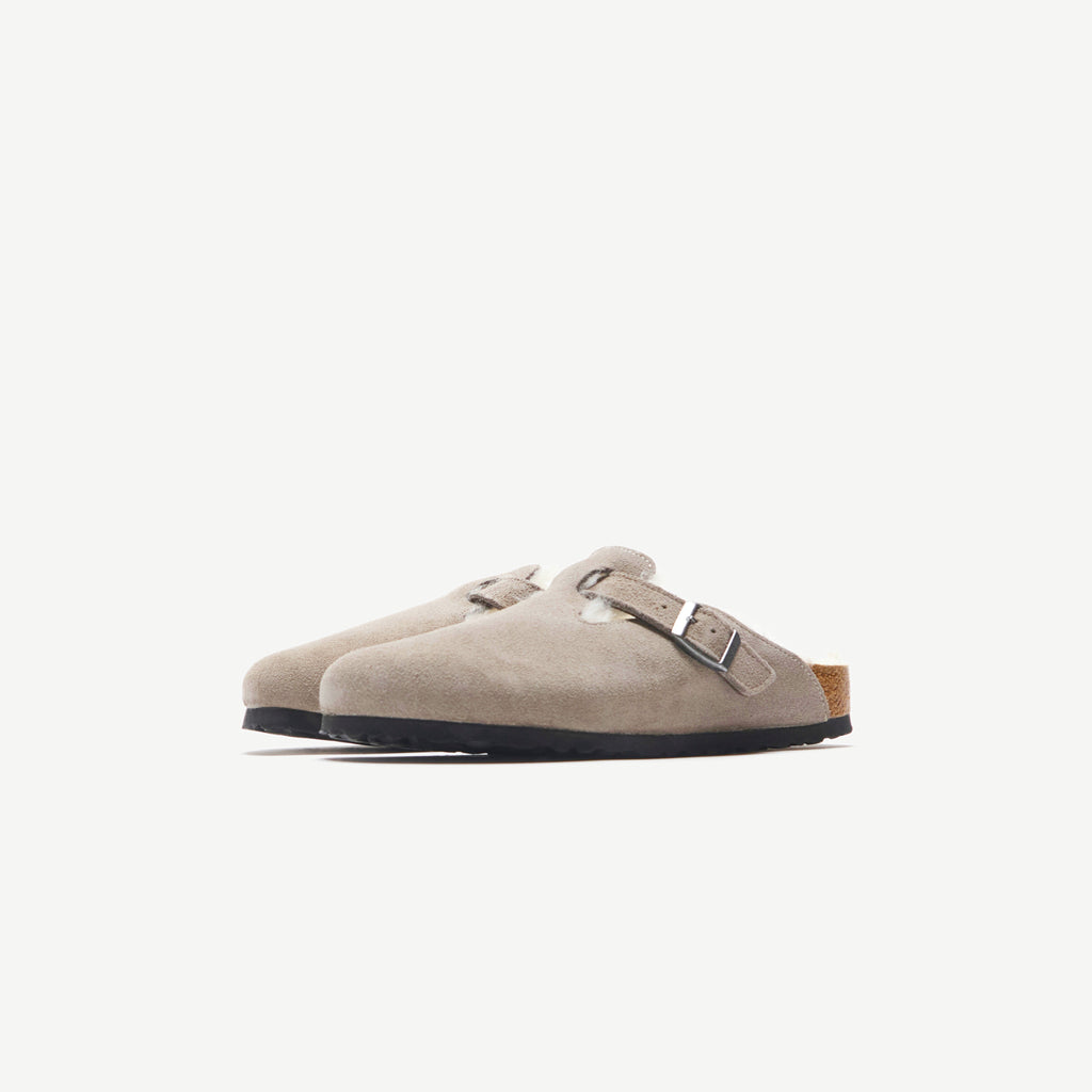 Birkenstock Boston - Stone Coin Suede / Natural Shearling – Kith
