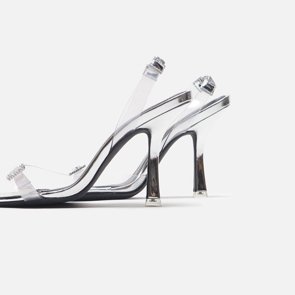 Black Suede Studio Porsha - Silver Mirror / Clear – Kith