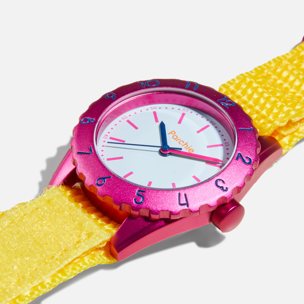 Parchie Party-Time Watch - Hot Pink / Pale Blue / Navy – Kith