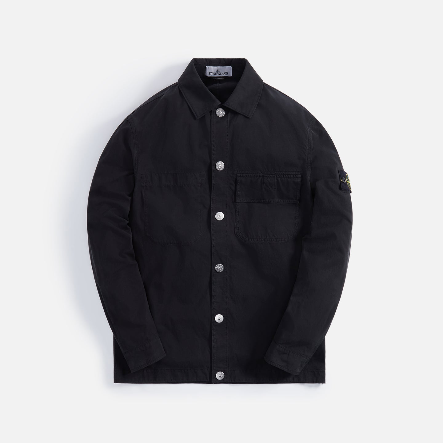 Stone Island Garment Dyed Cotton Twill Overshirt - Black – Kith