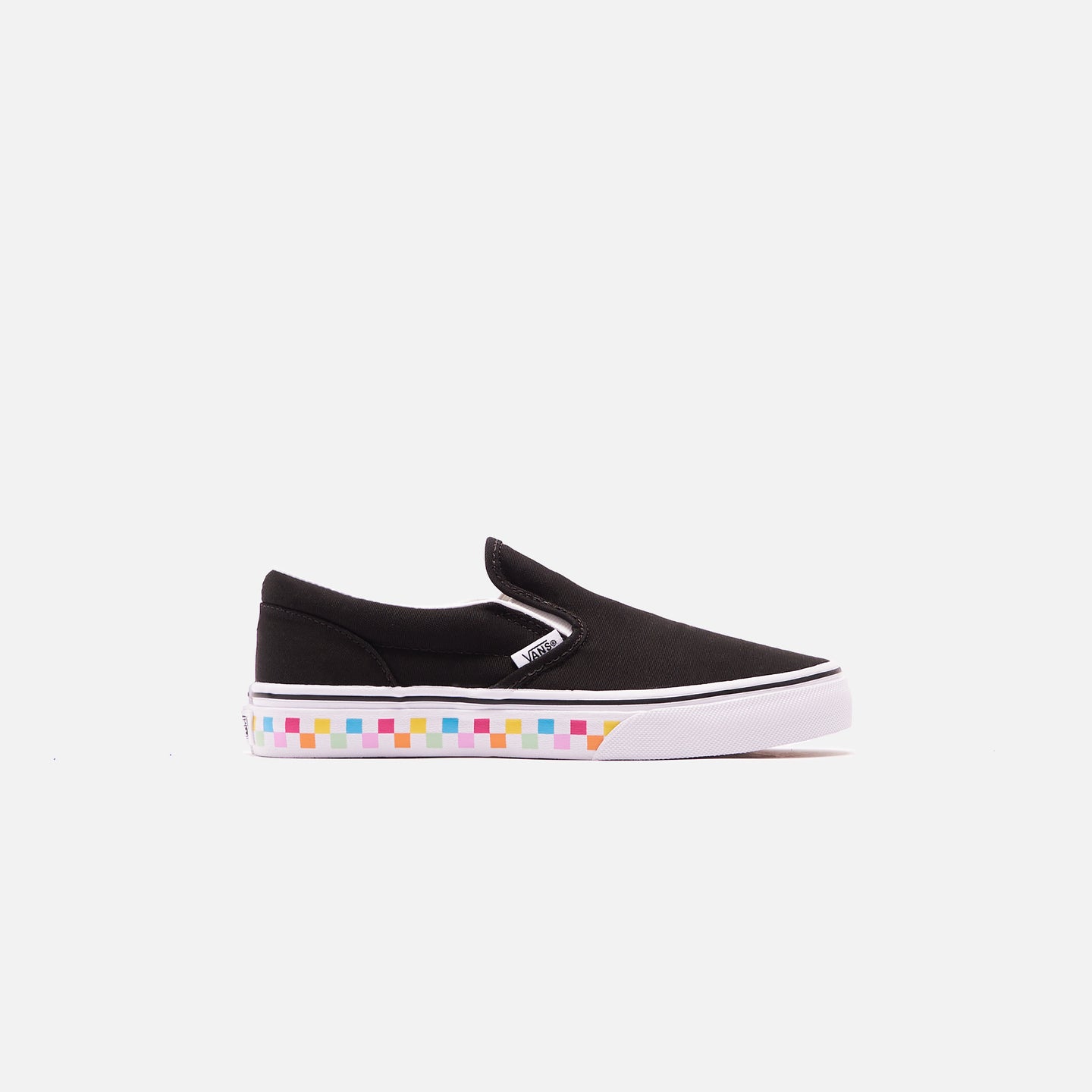 Vans Grade School Classic Slip-On Checkerboard - Rainbow / Black – Kith