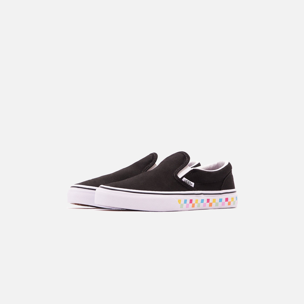 Vans Grade School Classic Slip-On Checkerboard - Rainbow / Black – Kith