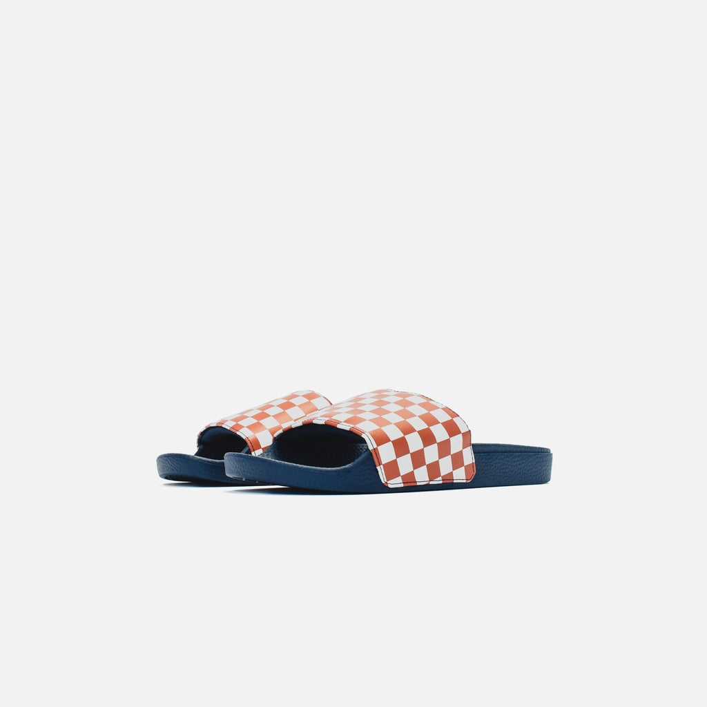 Vans Slide-On Checkerboard - Burnt Brick / Dress Blues – Kith