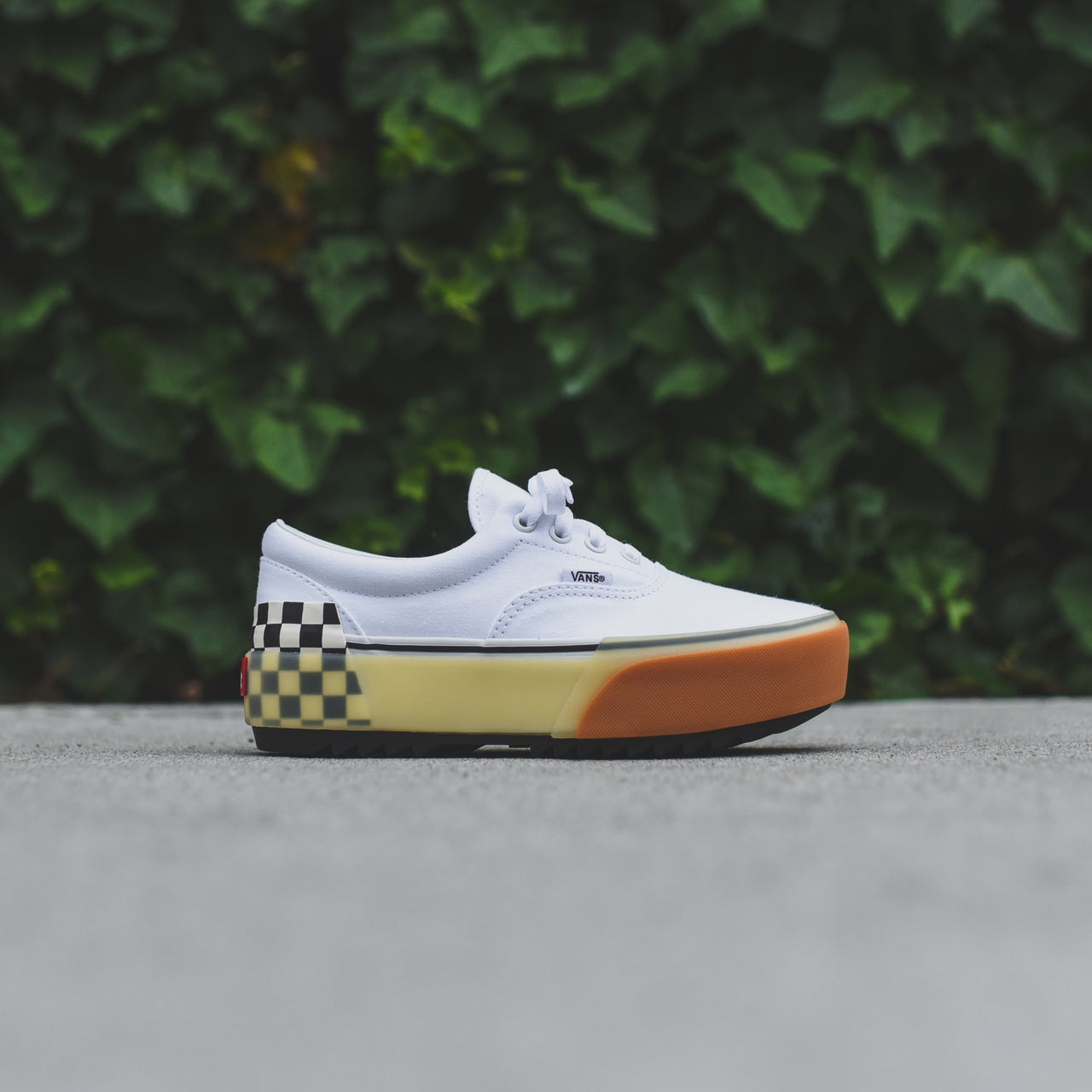 Vans Era Stacked - White / Checkerboard – Kith
